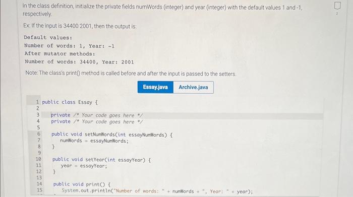 JAVA pls. | Chegg.com