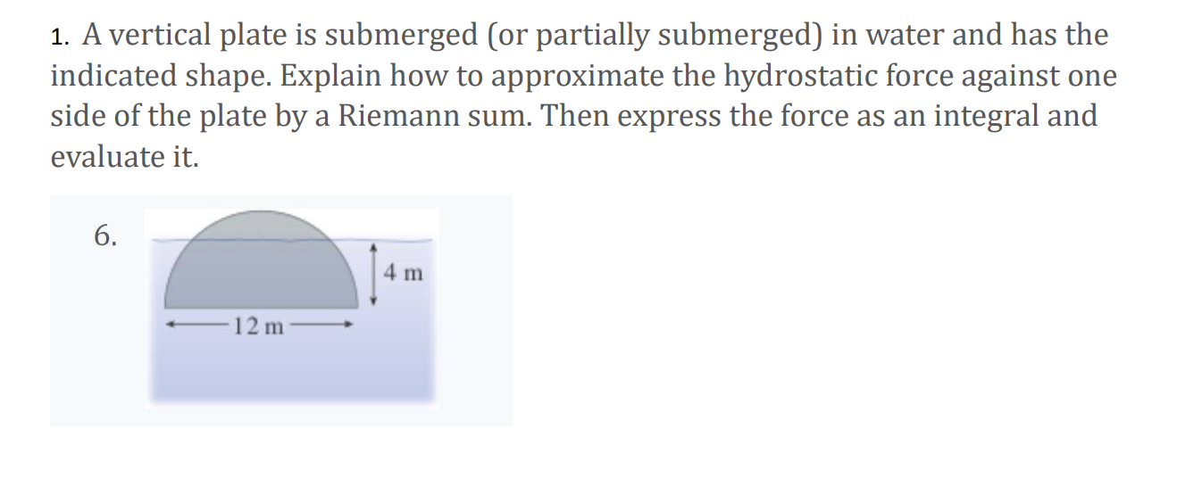 Solved A vertical plate is partially submerged in water and | Chegg.com