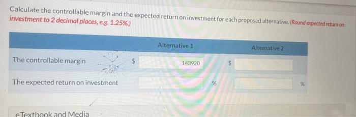 Calculate The Controllable Margin And The Expected