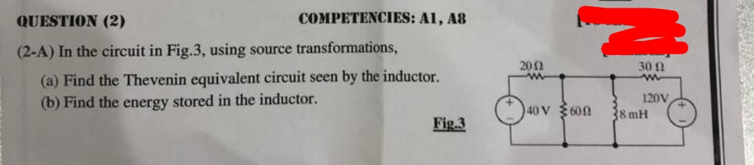 Solved OUESTION (2)COMPETENCIES: A1, ﻿A8(2-A) ﻿In the | Chegg.com