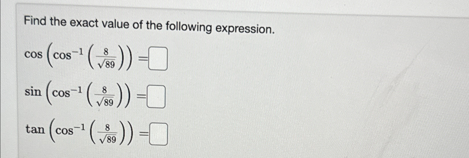 Find the exact value of the following | Chegg.com