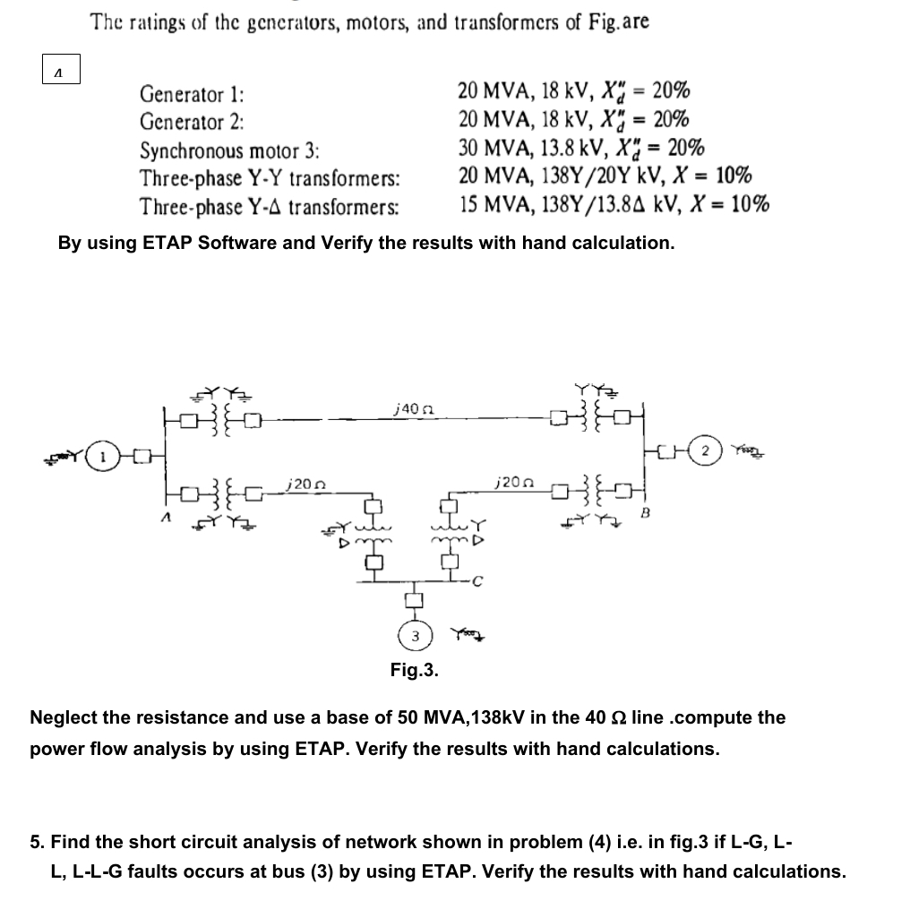 The ratings of the generators, motors, and | Chegg.com