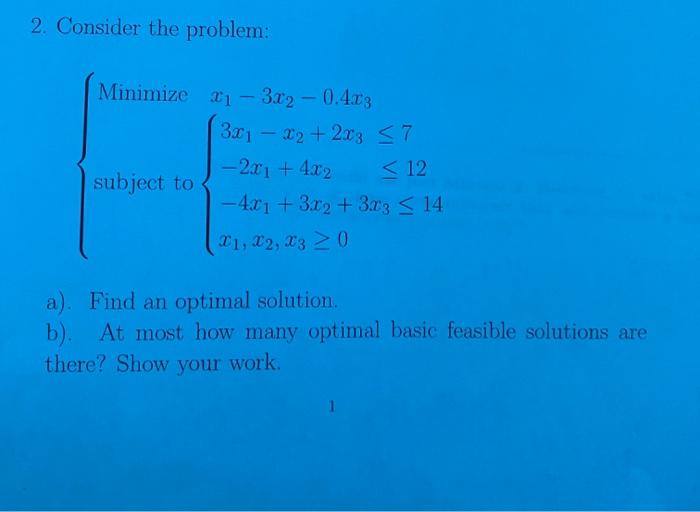 Solved I Need Help Solving This Linear Programming Problem