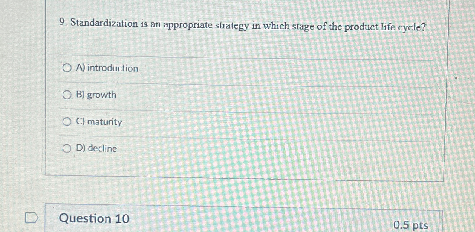 Solved Standardization is an appropriate strategy in which | Chegg.com