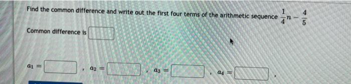 Solved Find the common difference and write out the first | Chegg.com