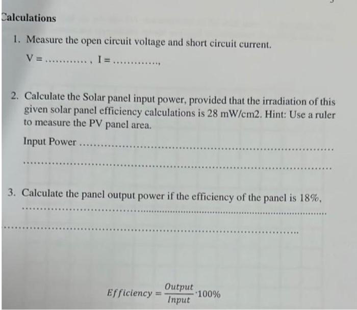 Solved Characterization of I-V and P-V Curves of Solar PV | Chegg.com