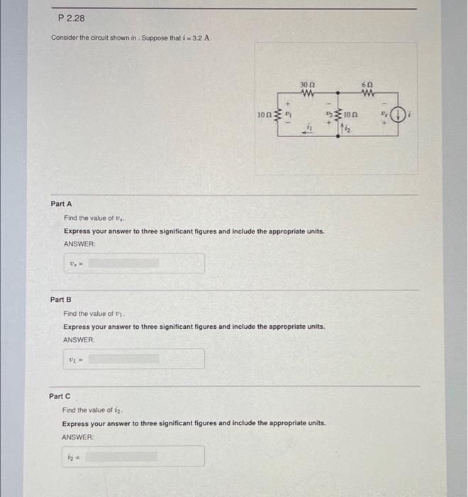 Solved P 2.28 Consider the circuit shown in. Suppose that i | Chegg.com