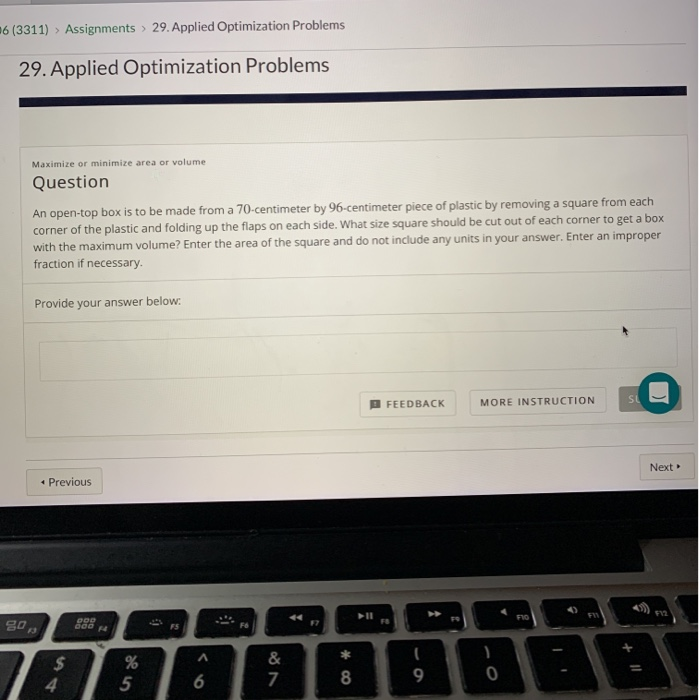 Solved 16 (3311) > Assignments > 29. Applied Optimization | Chegg.com