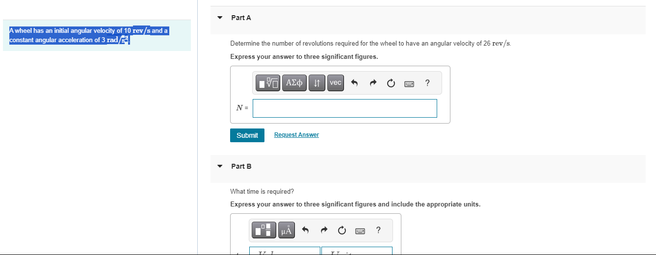 Solved A wheel has an initial angular velocity of 10 ﻿rev/s | Chegg.com