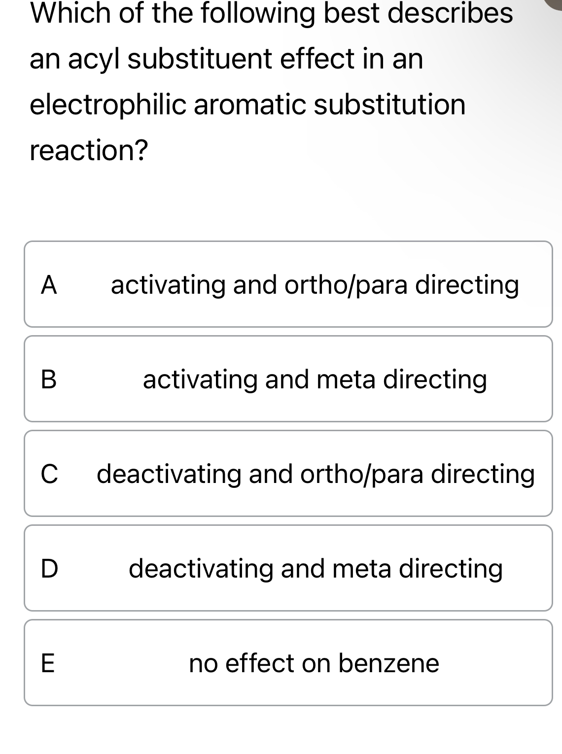 Solved Which of the following best describes an acyl | Chegg.com