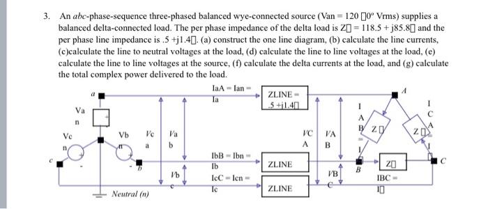 Solved An abc-phase-sequence three-phased balanced | Chegg.com