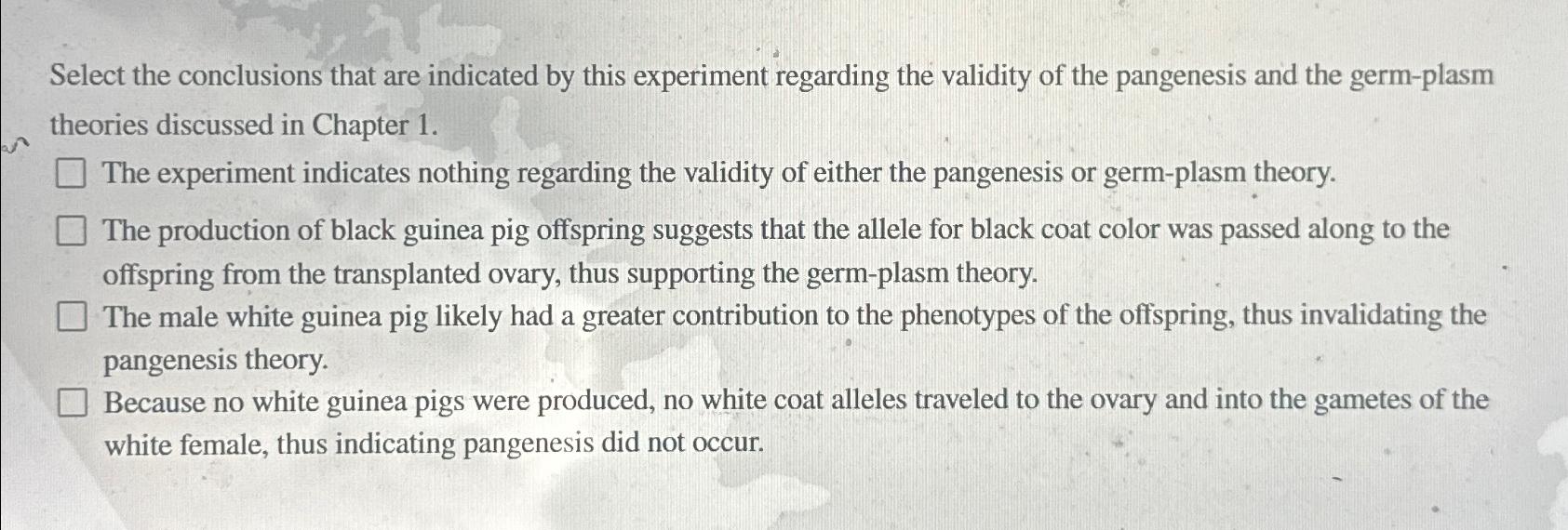 Solved Select the conclusions that are indicated by this | Chegg.com