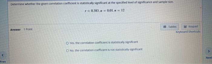 Solved Determine whether the given correlation coefficient | Chegg.com