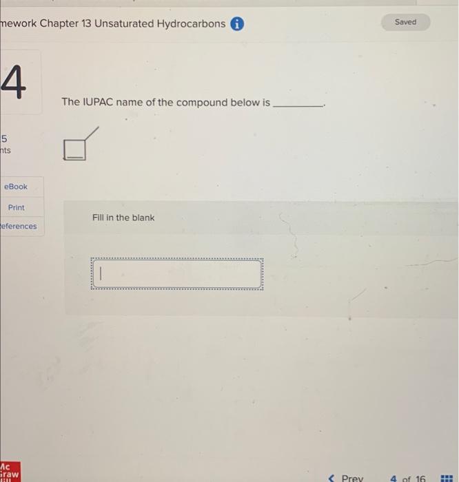 Solved nework Chapter 13 Unsaturated Hydrocarbons (i) The | Chegg.com