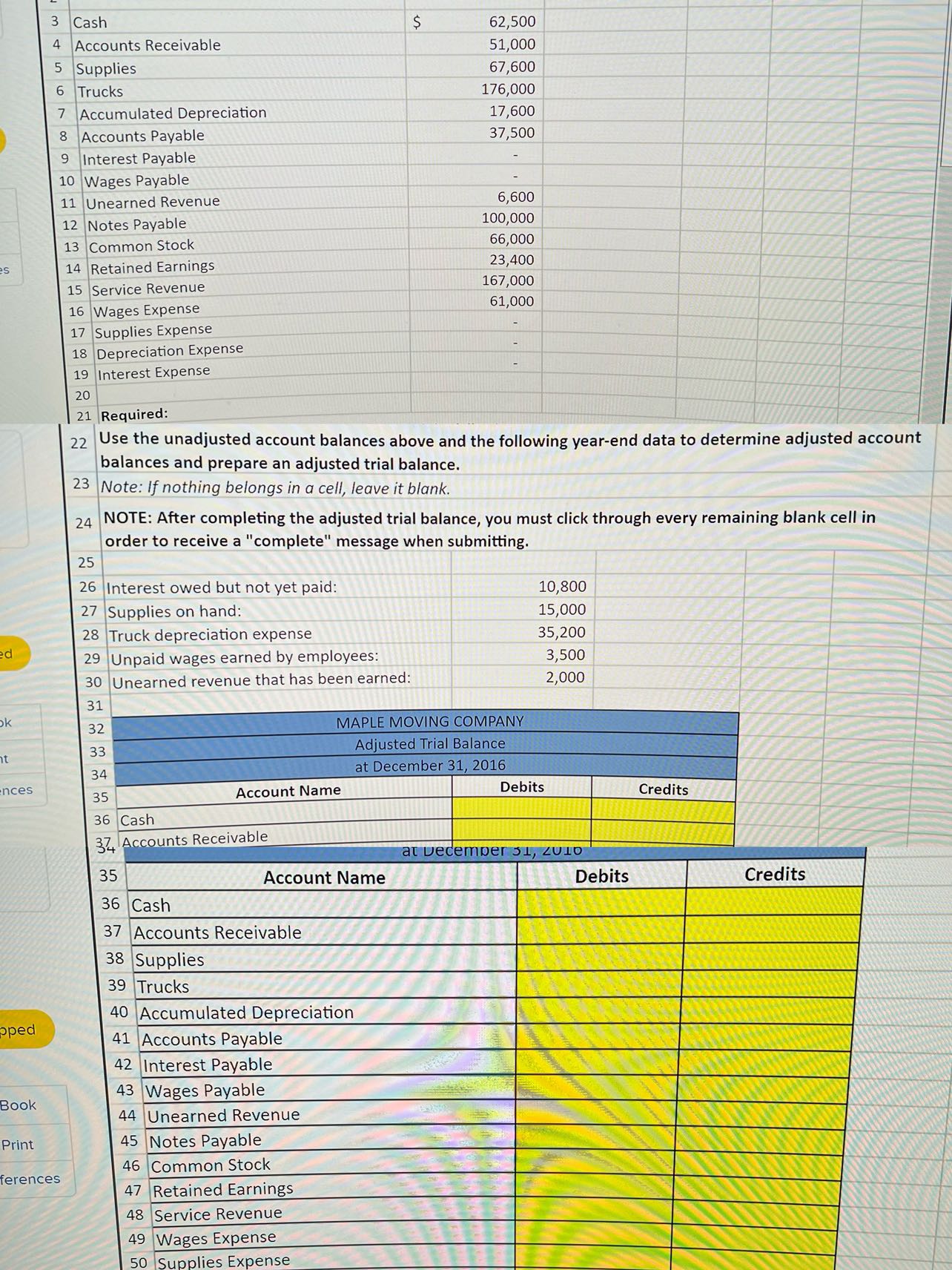 Solved Determine adjusting entries and prepare an adjusted | Chegg.com