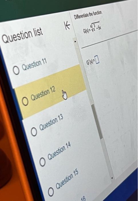 Solved Question list Question 11 G(x)=0 Question 12 Q | Chegg.com