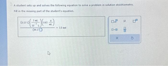 Solved A student sets up and solves the following equation | Chegg.com