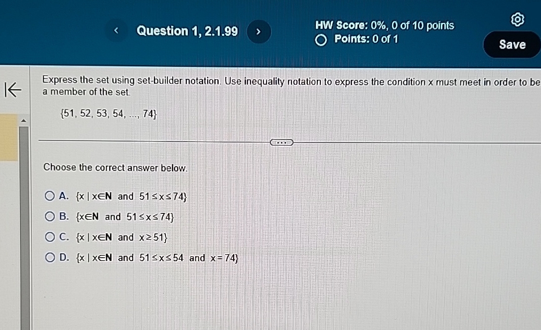 Solved Question 1, 2.1.99HW Score: 0%,0 ﻿of 10 | Chegg.com