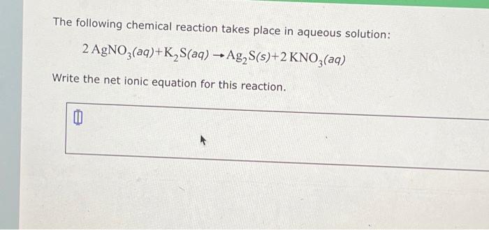 The following chemical reaction takes place in | Chegg.com