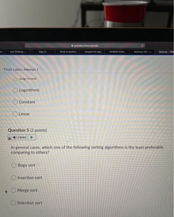 Solved For the following input array arr, what is the value | Chegg.com
