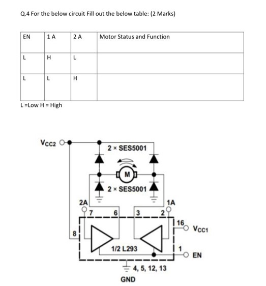 Solved For the below circuit Fill out the below table:L= | Chegg.com
