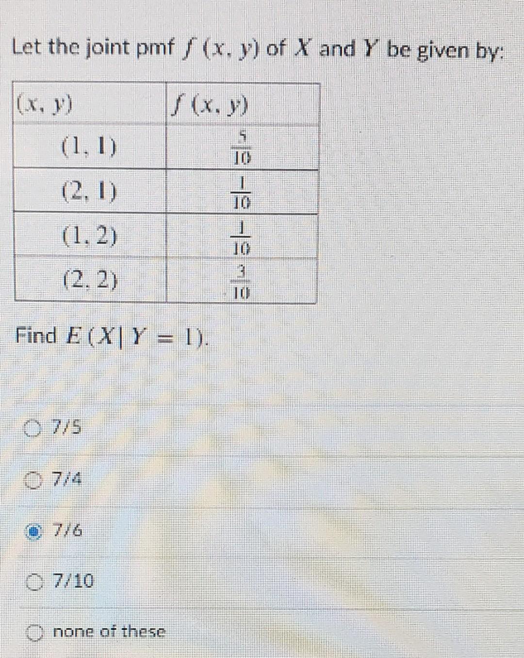 Solved Let the joint pmf f (x, y) of X and Y be given by: | Chegg.com Solved Let the joint pmf f (x, y) of X and Y be given by: | Chegg.com