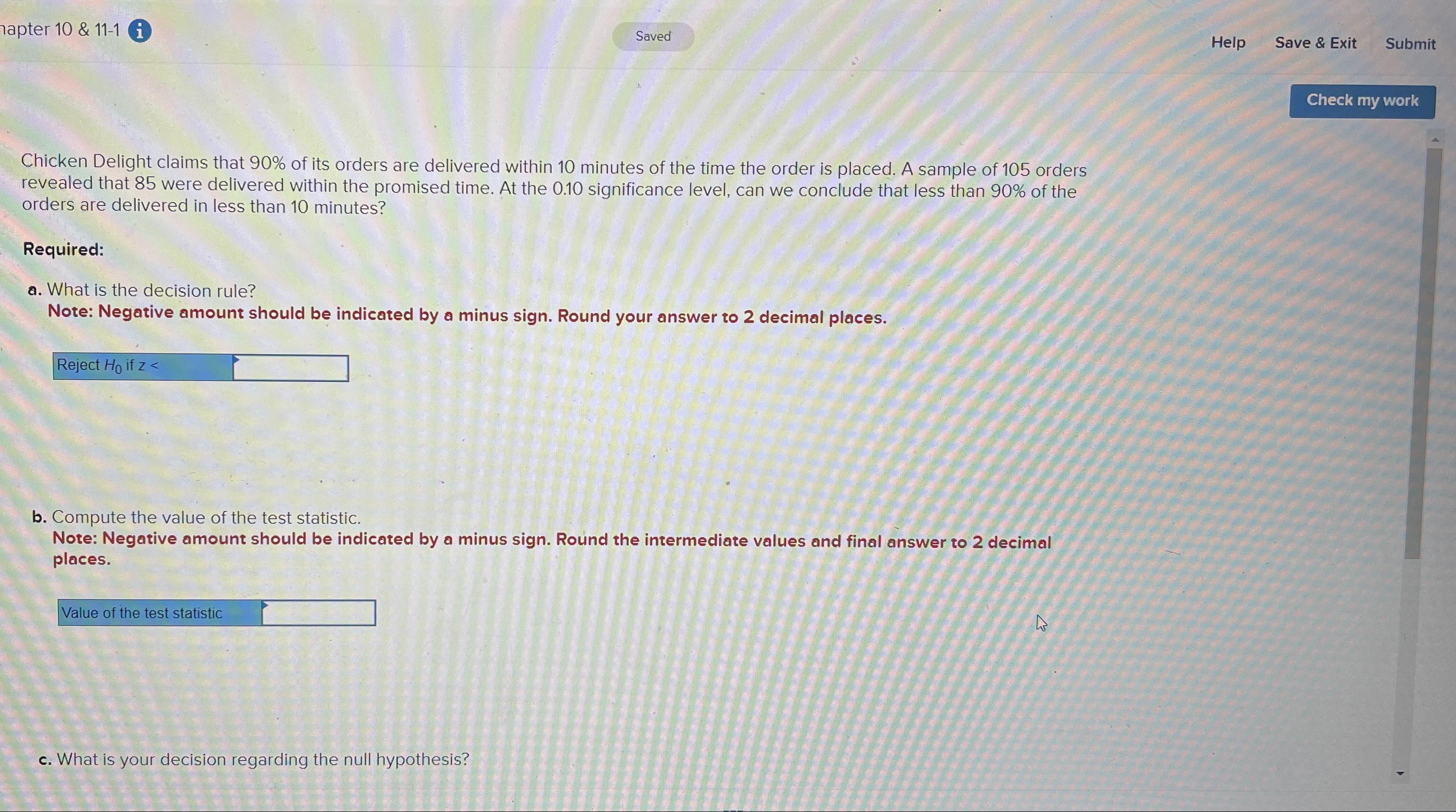 Solved napter 10 ﻿& 11-1 ﻿iHelpSave & ExitSubmitChicken | Chegg.com