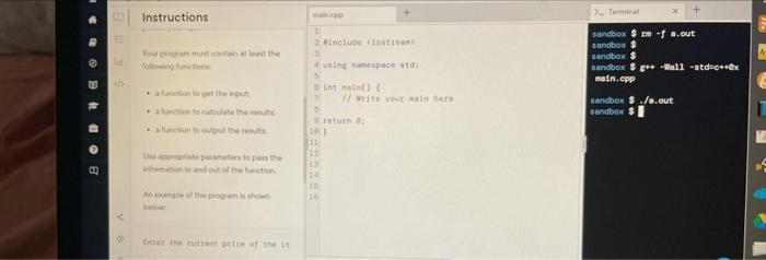 Solved Instructions Instructions Write a program that | Chegg.com