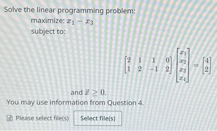 Solved Solve the linear programming problem: maximize: x1−x3 | Chegg.com