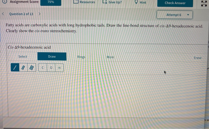 Solved Assignment Score: 75% Resources LX Give Up? Hint | Chegg.com