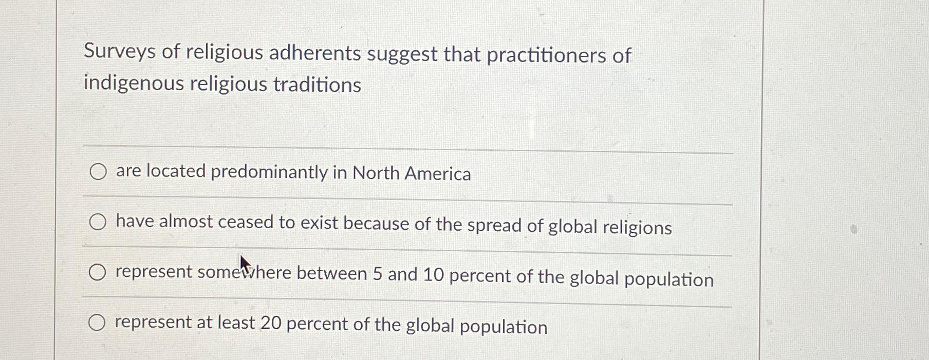 Solved Surveys of religious adherents suggest that | Chegg.com