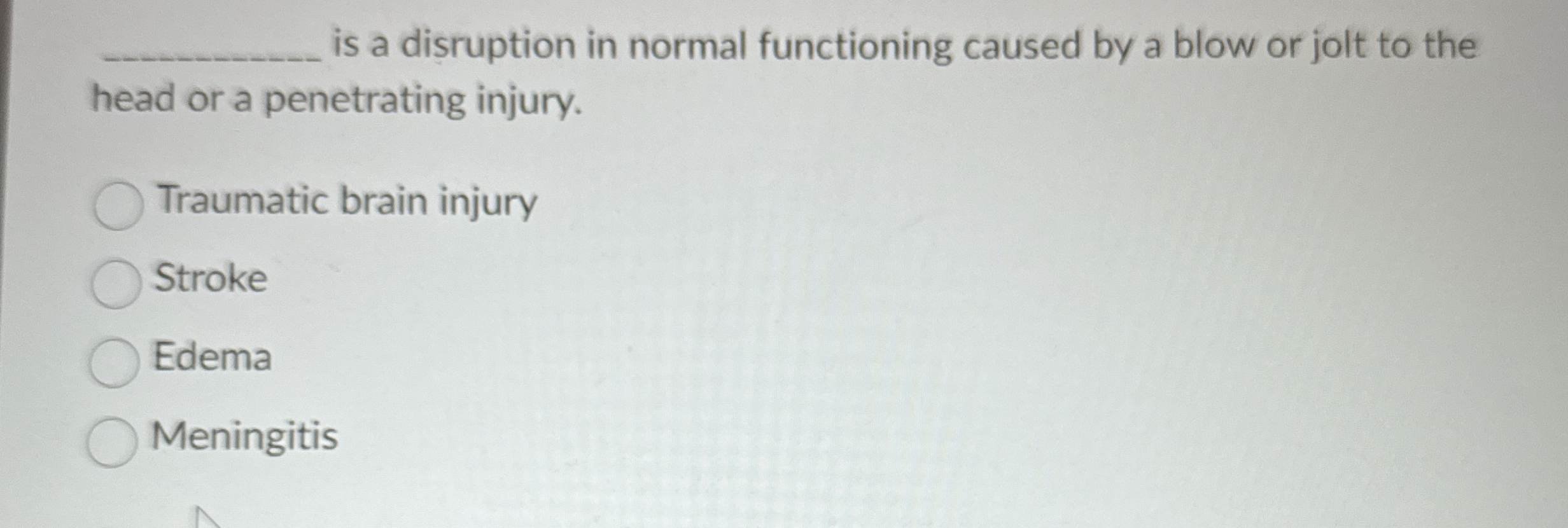 Solved ﻿is a disruption in normal functioning caused by a | Chegg.com