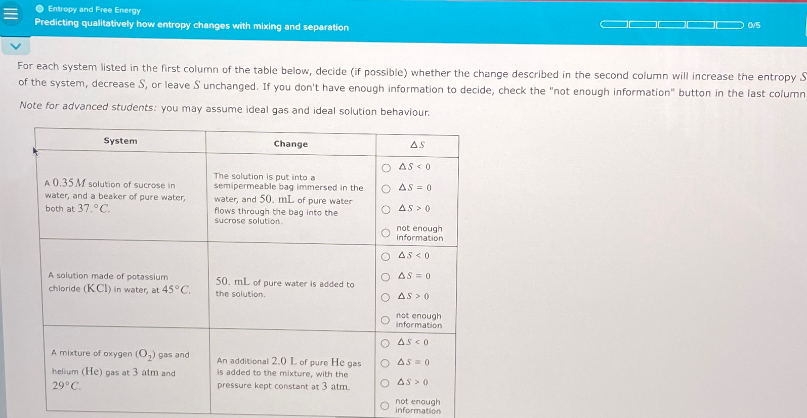 Solved Entropy and Free EnergyPredicting qualitatively how | Chegg.com