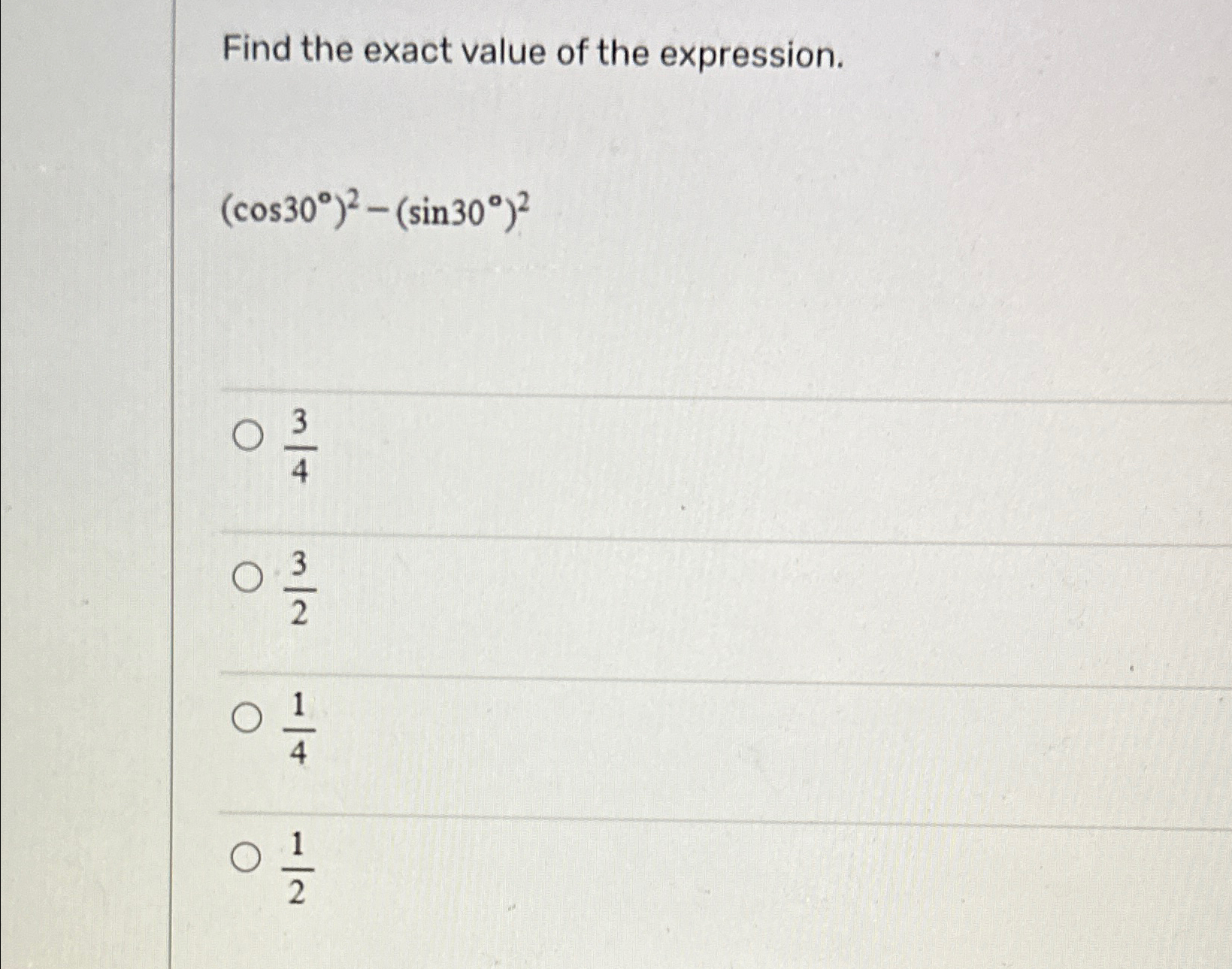 Solved Find the exact value of the | Chegg.com