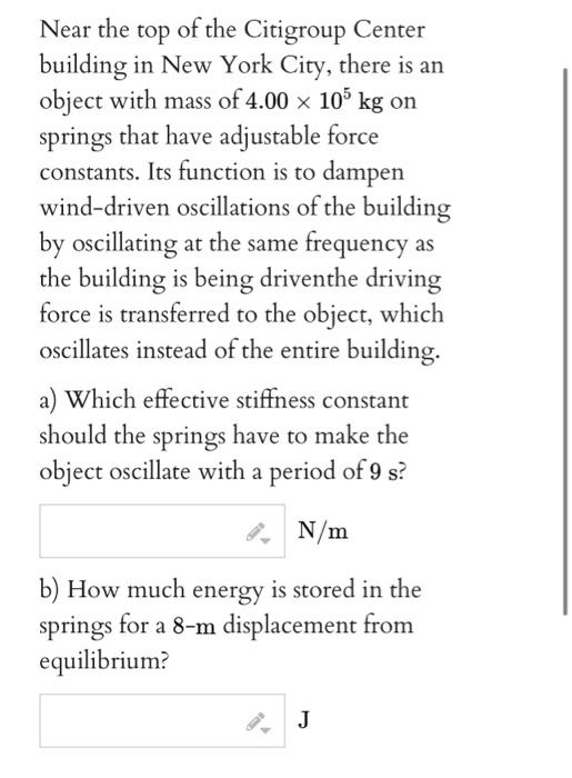 Solved Near the top of the Citigroup Center building in New | Chegg.com
