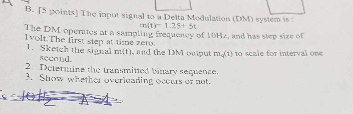 Solved B. [5 ﻿points] ﻿The input signal to a Delta | Chegg.com