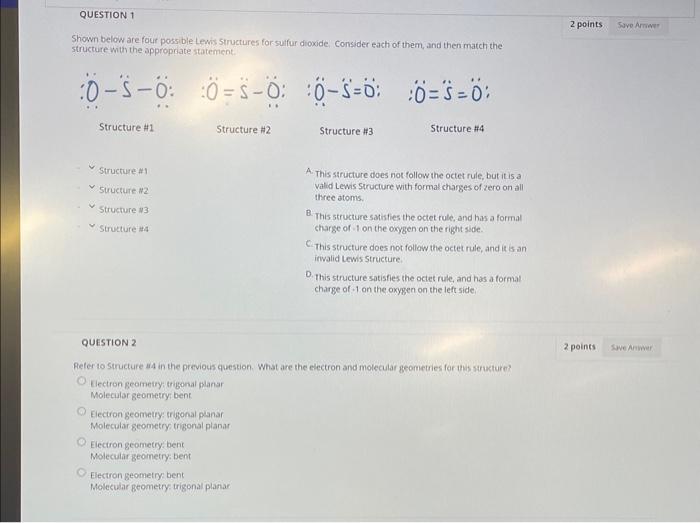 Solved Shown below are four possible Lews structures for | Chegg.com