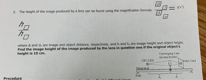 Solved 3. The height of the image produced by a lens can be | Chegg.com