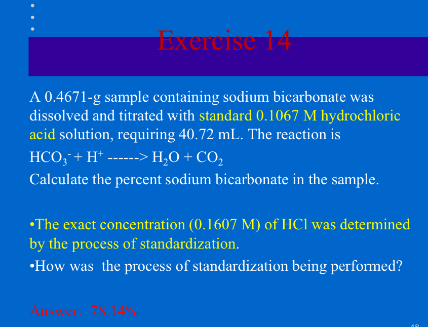 Solved A 0.4671-g sample containing sodium bicarbonate | Chegg.com