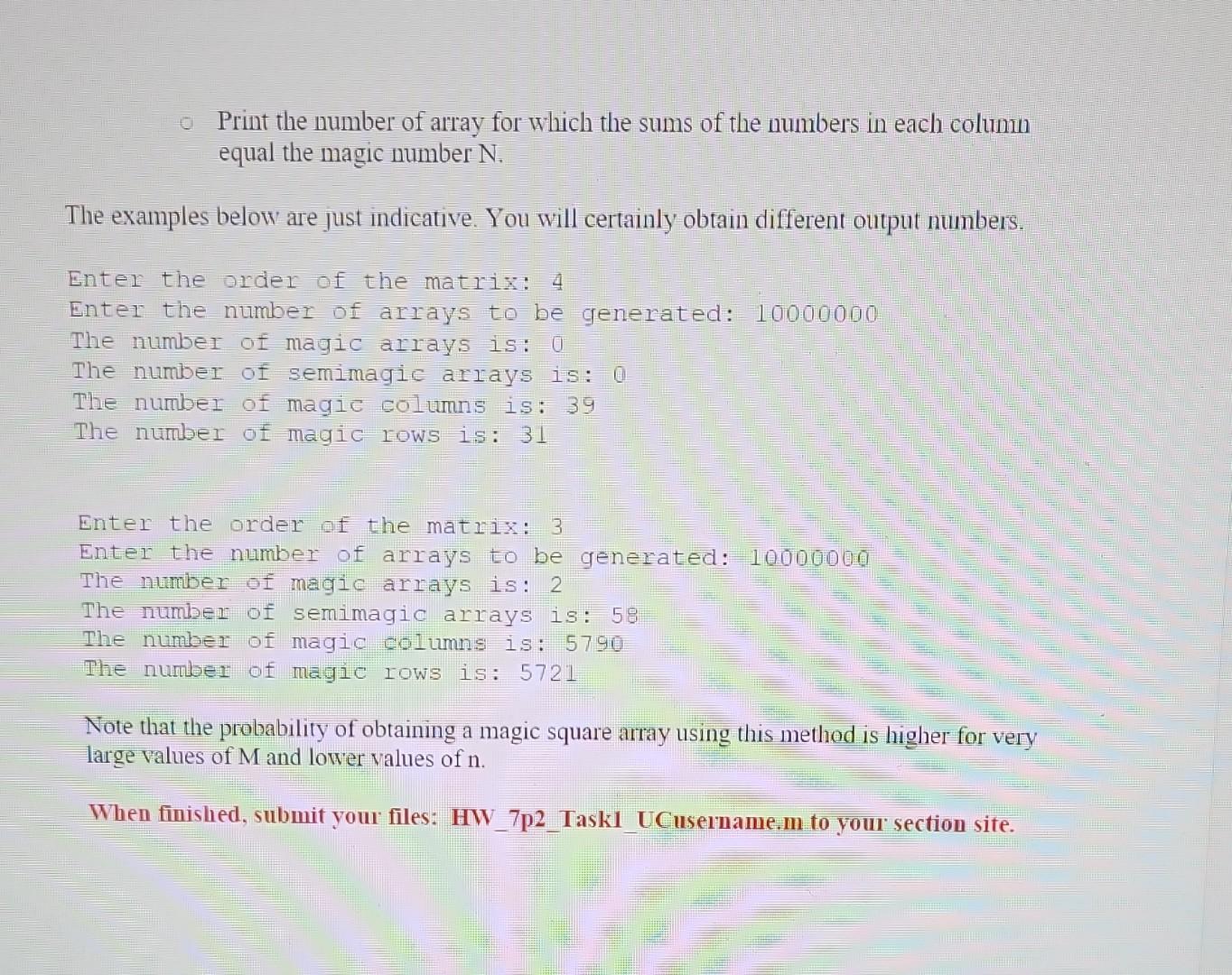 Solved Task 1 ( of 1) In mathematics a square array of | Chegg.com