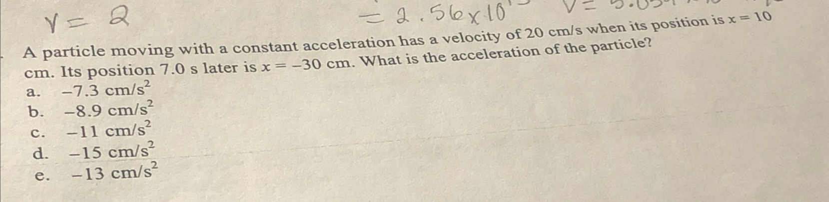Solved A particle moving with a constant acceleration has a | Chegg.com