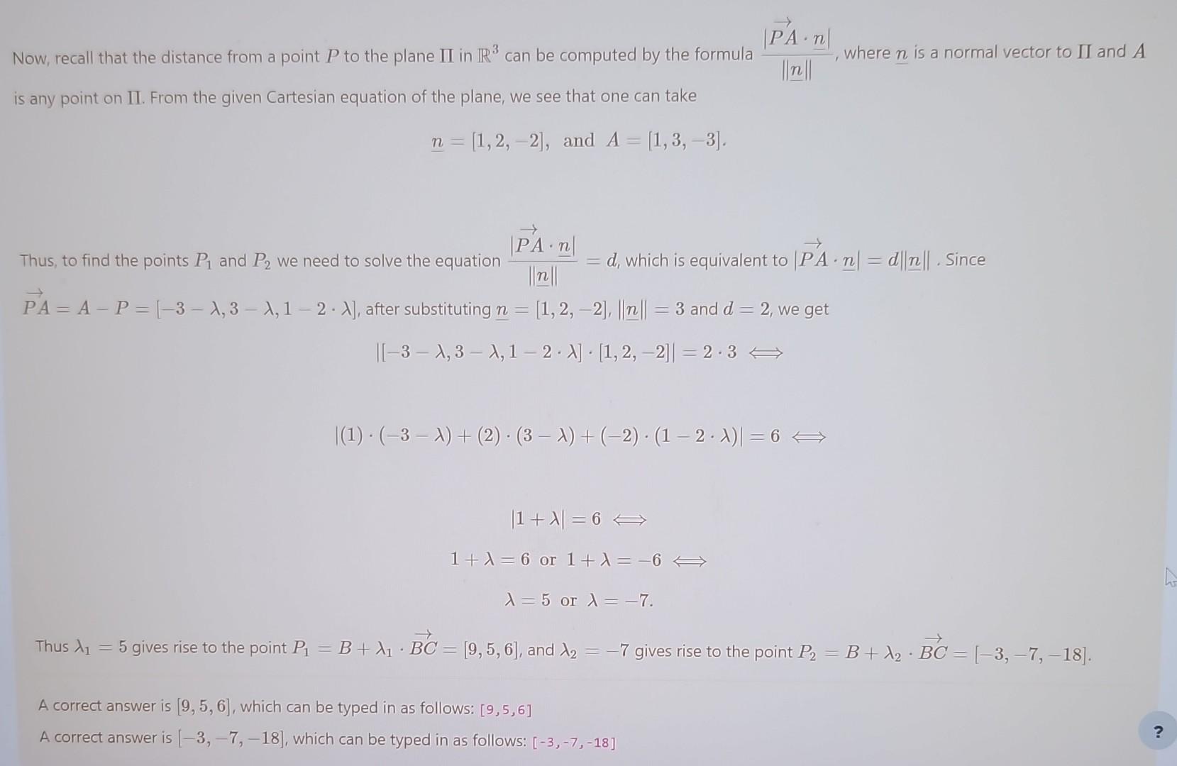 Solved Now, recall that the distance from a point P to the | Chegg.com