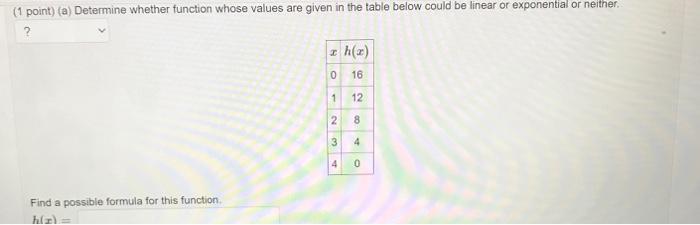 Solved (b) Determine whether function whose values are given | Chegg.com