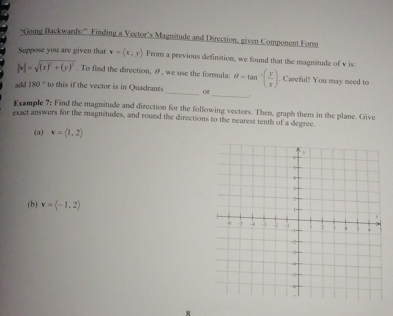 Solved Going Backwards Finding A Vectors Magnitude And