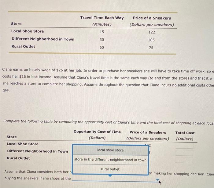 2. Determining opportunity cost Suppose that Ciana is | Chegg.com