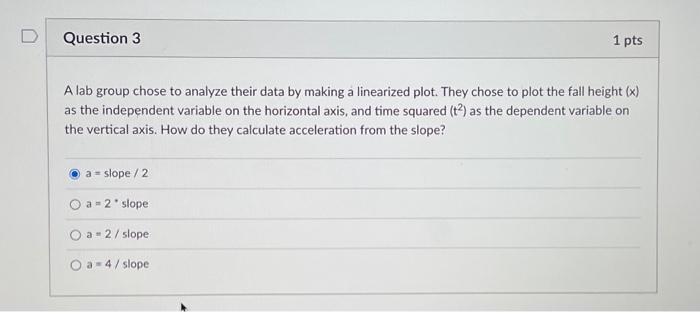 Solved A lab group chose to analyze their data by making a | Chegg.com