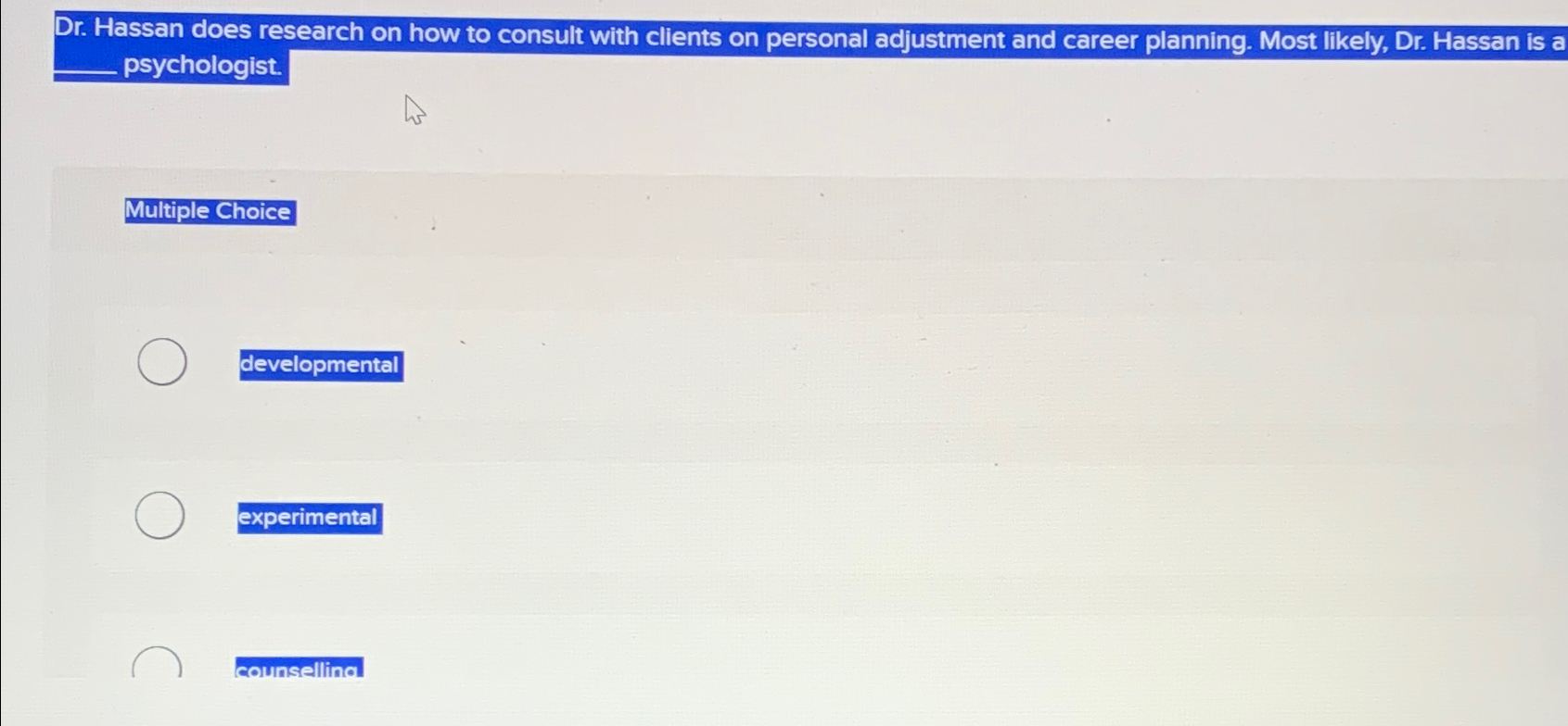 Solved Dr. ﻿Hassan does research on how to consult with | Chegg.com