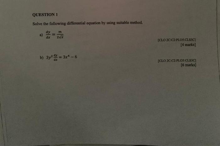 Solved QUESTION 1 Solve the following differential equation | Chegg.com