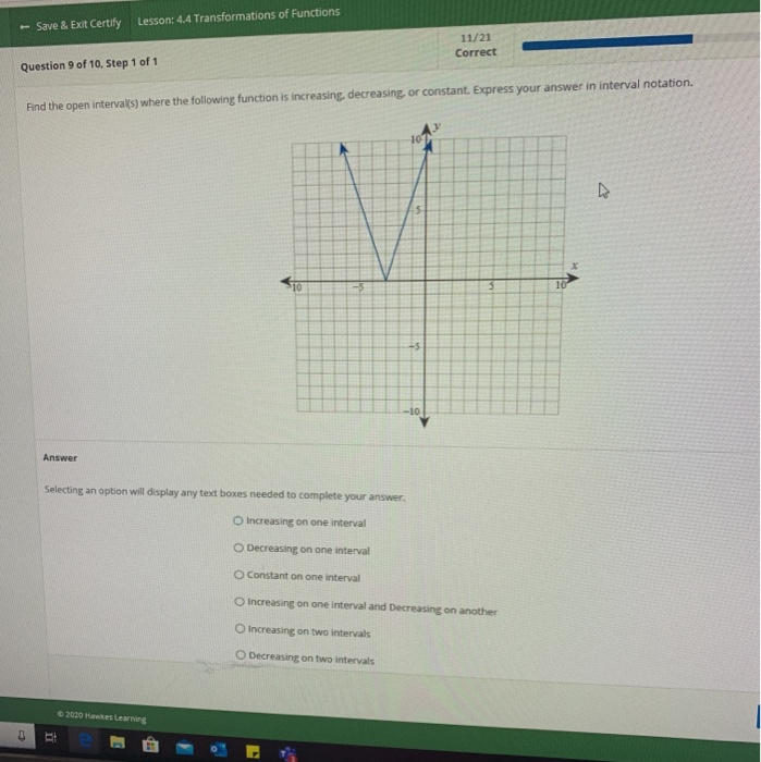 Solved - Save & Exit Certify Lesson: 4.4 Transformations of | Chegg.com