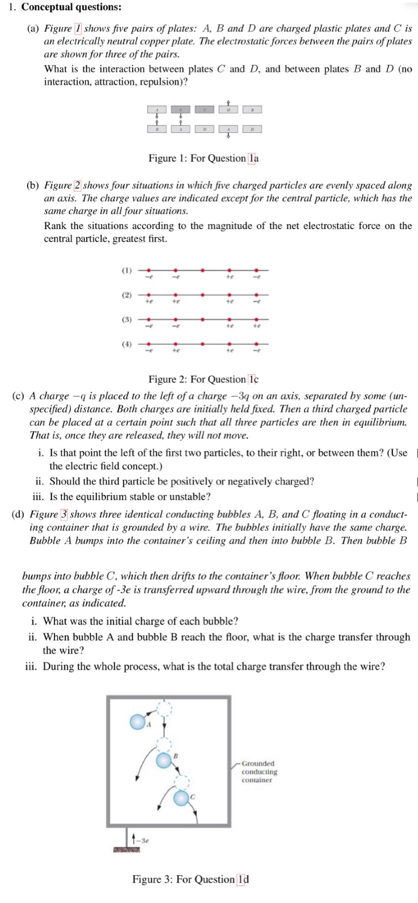 Solved Conceptual questions:(a) ﻿Figure 1 ﻿shows five pairs | Chegg.com